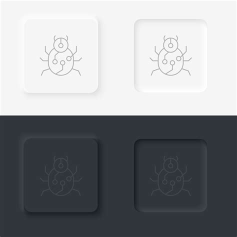 Virus Bug Icon Vector Artificial Intelligence Neumorphic Style