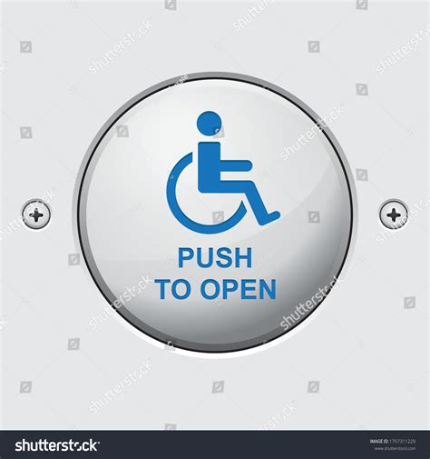 Handicap Exit Door Buttonpush Open Button Stock Vector Royalty Free 1757311229 Shutterstock