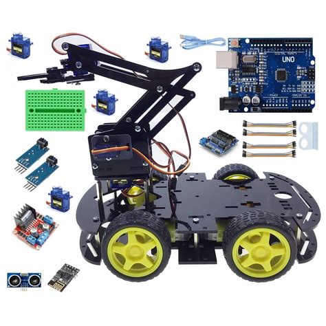 Arduino Emes Robotik Robot Kollu 4wd Engelden Kaçan Ve Çizgi Fiyatı