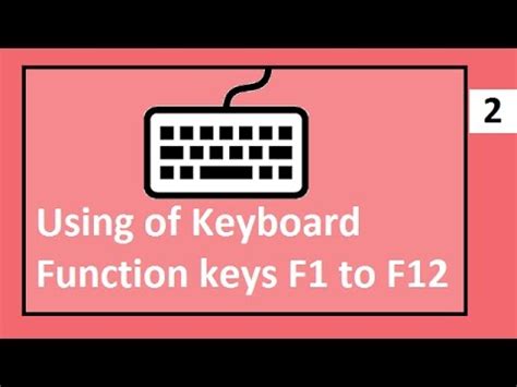 Using Of Keyboard Function Keys F To F YouTube