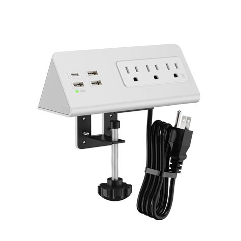 Desk Edge Clamp Mount Power Strips With 4 Usb Ports1xpd