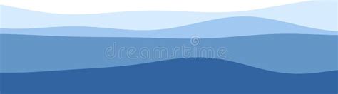 Abstract Blue Wave Layers In Soft Gradient Design Reflecting Ocean Serenity Stock Vector