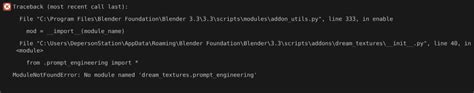 Installation Error Modulenotfounderror No Module Named Dream