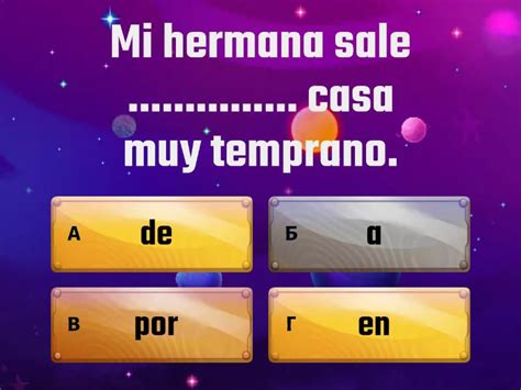 Las Preposiciones Quiz Las Preposiciones Quiz