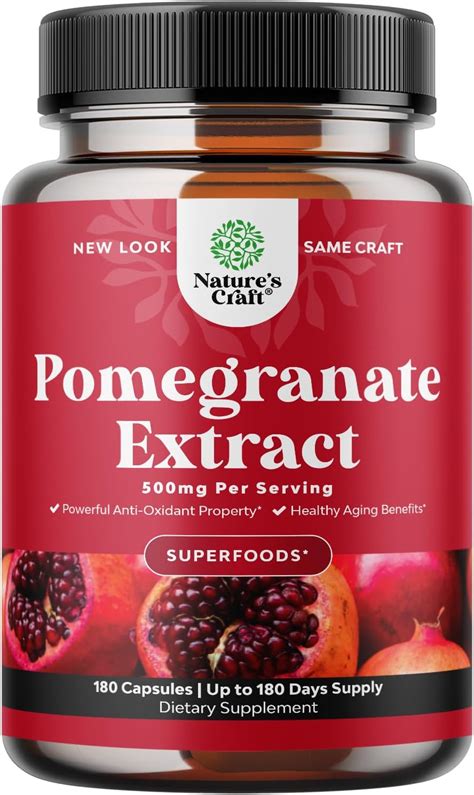 Extra Strength Pomegranate Extract Capsules Pomegranate Supplement With Superfood Antioxidants
