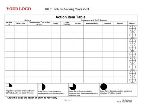 8d Problem Solving Template Root Cause Analysis Work Sheet Customizable Word Document Etsy
