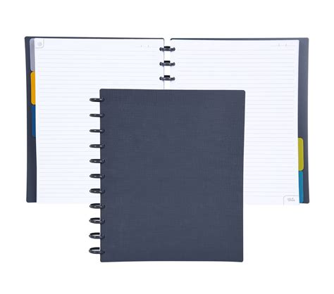 Talia Discbound Notebook Planner Customizable Charcoal Letter Size 8
