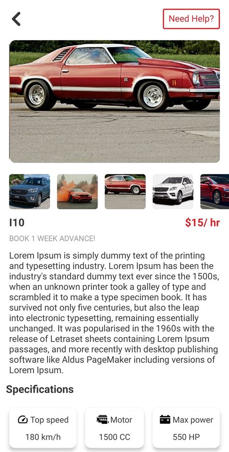 car rental app ui kit react native template by np2210 codester