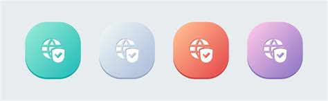 Secure Connection Solid Icon In Flat Design Style Network Signs