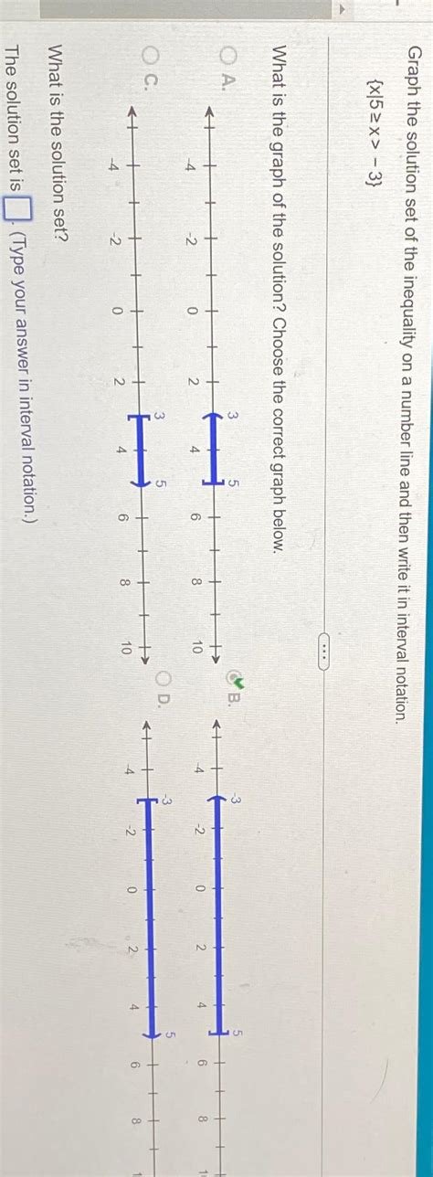 Solved Graph The Solution Set Of The Inequality On A Number Chegg Com
