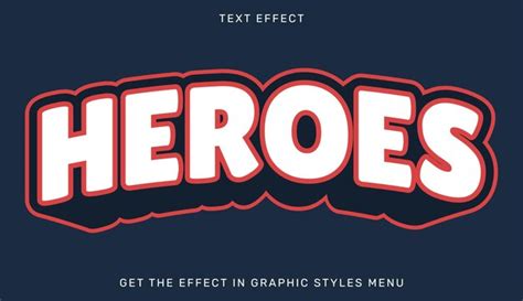 Premium Vector Heroes Editable Text Effect In 3d Style