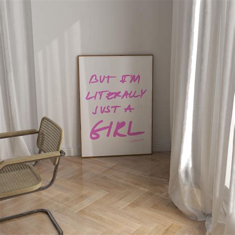 But Im Literally Just A Girl Art Print Minimalist Hand Drawn
