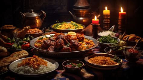 Ramadan Eid Iftar Party Food Background Iftar Food Muslim Food