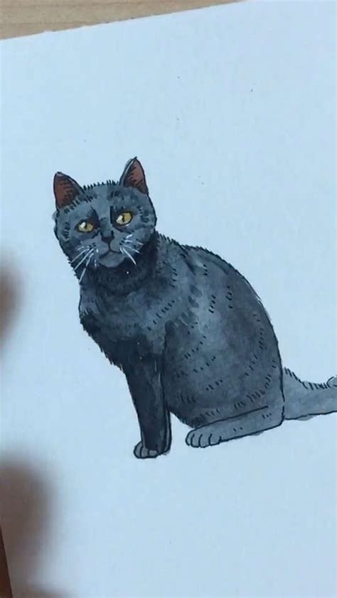黑猫绘画 黑猫简笔画 大山谷图库