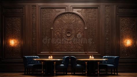 Wood Reception Wall Stock Illustration Illustration Of Interior