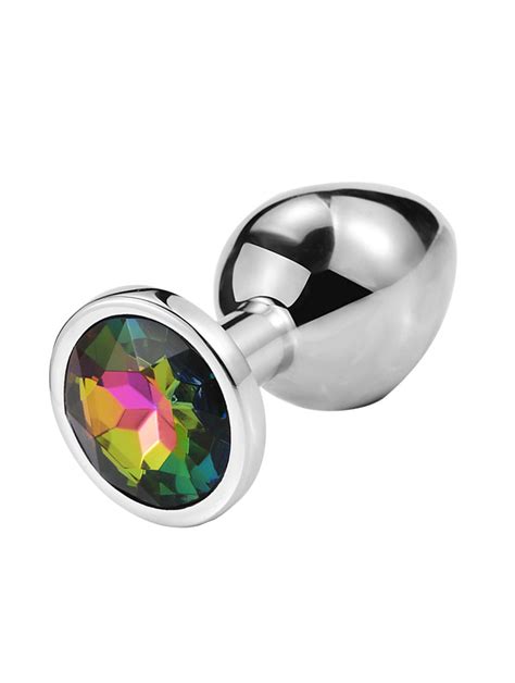 Small Steel Gemstone Butt Plug Beginner Friendly Metal Anal Toy