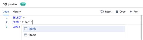 Dataset Preview • Sql Preview • Palantir