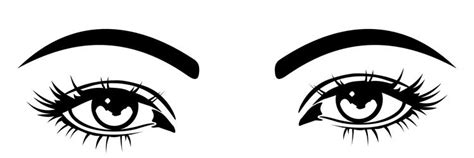 Woman Eyes Pair Female Makeup Human Beauty Vector Image