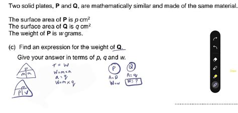 Igcse Maths Similar Shapes And Forming Equations Im Stuck On This
