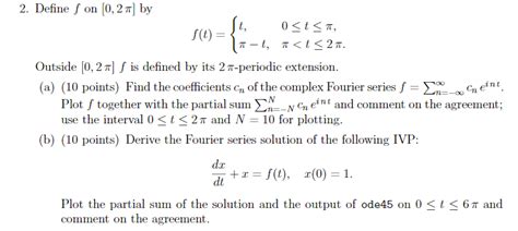Solved F T 2 Define F On 0 2 By 0 Chegg Com