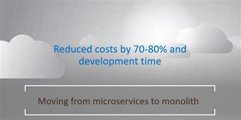 reduced costs by 70 80 by moving from microservices to monolith
