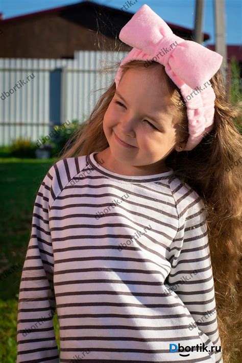 Бьюти повязка на голову Готовый вид повязки на голове ребенка после пошива Розовый цвет