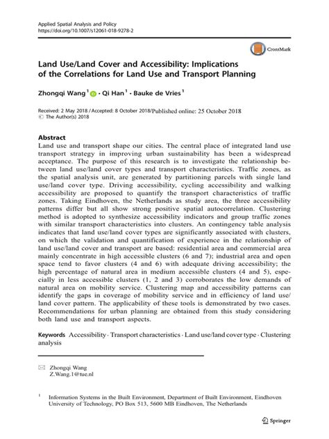 Land Useland Cover And Accessibility Implications Pdf Cluster