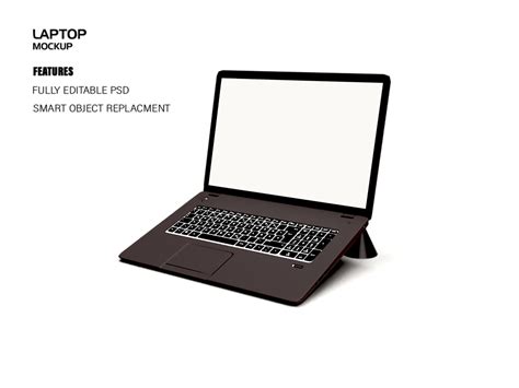 Realistic Laptop Mockup With Blank Screen Isolated On Nice Background