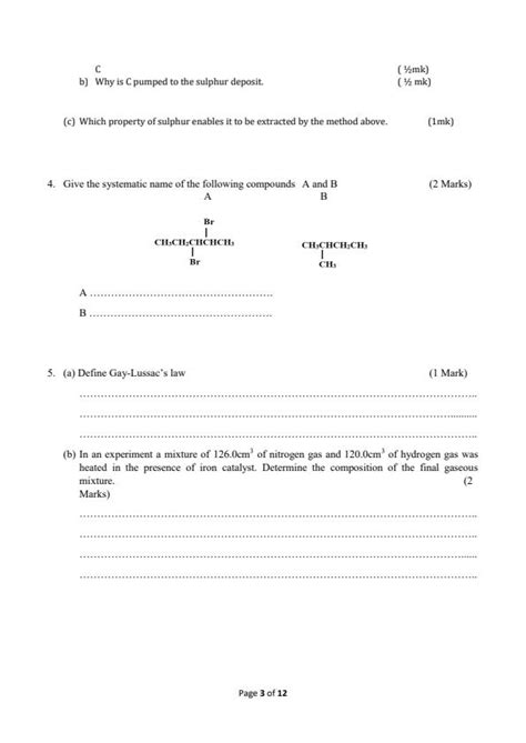 Form 3 Chemistry Paper 1 End Of Term 3 Examination 2023 1844
