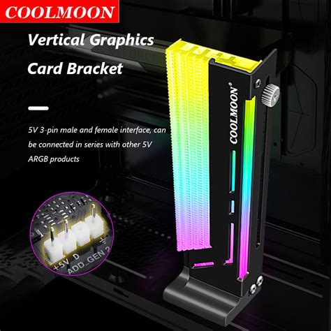 Jual Coolmoon Cm Gh2 Vertical Gpu Support Colorful 5v A Rgb Lighting Bracket 3pin 4pin Computer