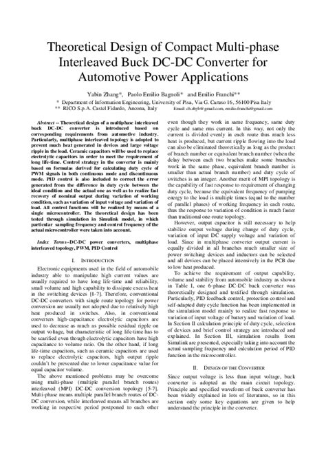 Pdf Theoretical Design Of Compact Multi Phase Interleaved Buck Dc Dc