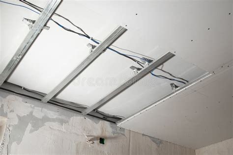 Ceiling Panel Into Frame Of Ceiling Stock Image Image Of Steel Build 262004065