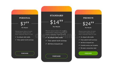 Web Template For Pricing Plans Or Subscriptions Product And Price