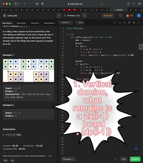 leetcode 790 domino and tromino tiling leetcode shorts youtube