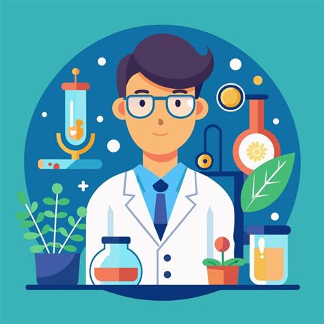 Flat Vector Illustration Of A Biologist Premium Ai Generated Vector