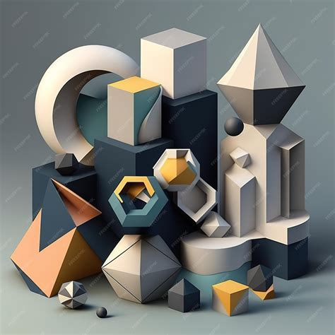 Premium Photo Ai Generated Some Abstract Geometric Shapes Put Together