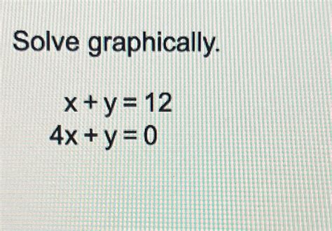solved solve graphically x y 124x y 0