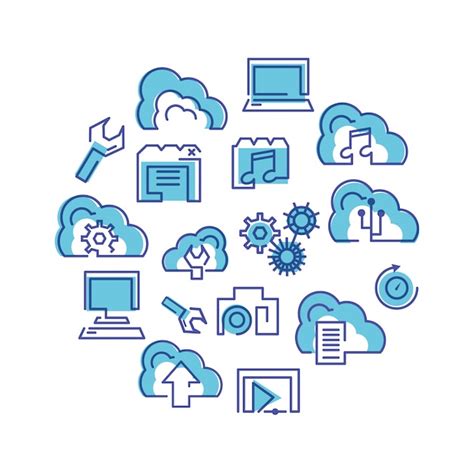 Premium Vector Cloud Computing Network Set Icons