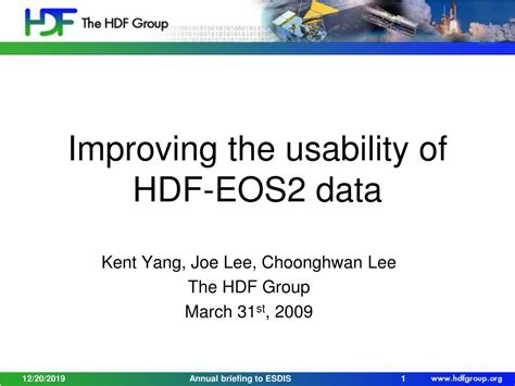 Ppt Improving The Usability Of Hdf Eos2 Data Powerpoint Presentation