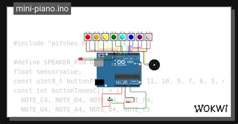 Mini Piano Ino Wokwi ESP32 STM32 Arduino Simulator