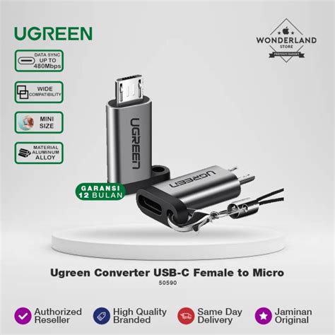 Jual Ugreen Adapter Converter Usb C Female To Micro Usb Male 50590