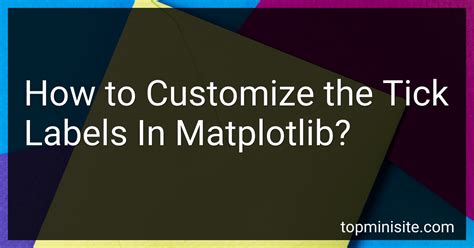 How To Customize The Tick Labels In Matplotlib In