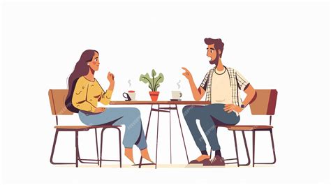 Two People Having A Conversation And Speaking Dialogue Concept