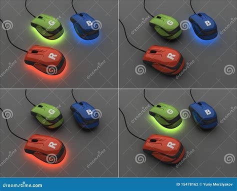 Set Control Of RGB Colour The Mouse Stock Illustration Illustration Of Device Render 15478162