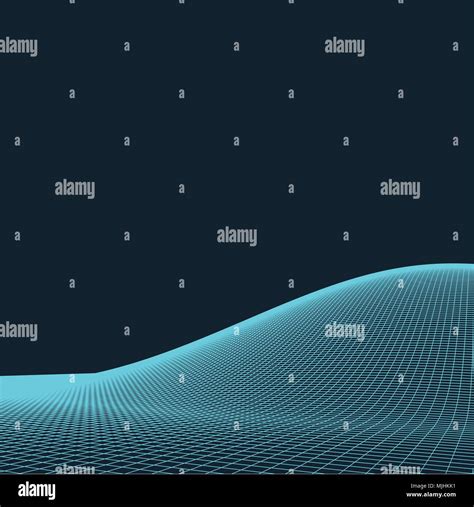 Abstract Vector Wireframe Landscape Background Cyberspace Grid 3d Technology Wireframe Vector