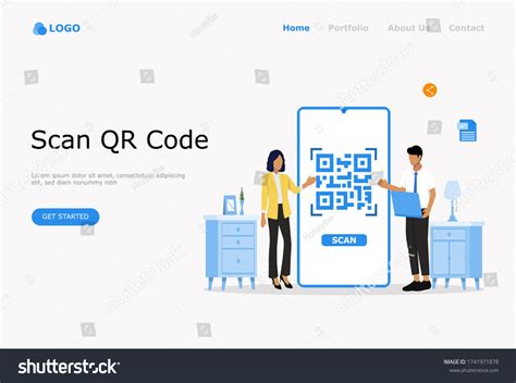 Qr Code Scanning Vector Illustration Concept Stock Vector Royalty Free Shutterstock