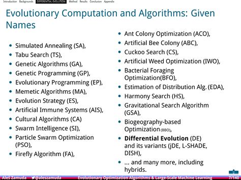 Evolutionary Optimization Algorithms And Large Scale Machine Learning