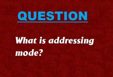 What Is Addressing Mode M M R Cse
