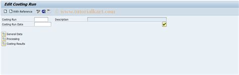 CK40N SAP Tcode Edit Costing Run