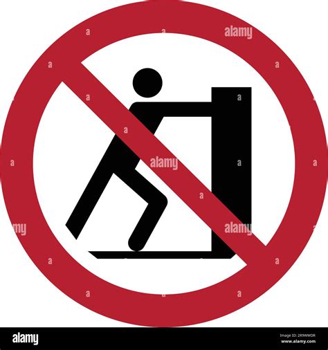 ISO 7010 P017 No Pushing Do Not Push Prohibition Sign No Pushing Vector Illustration Stock